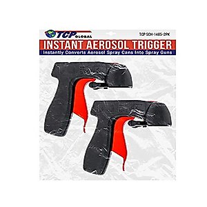 Instant Aerosol Trigger Handle (Pack of 2), Instantly Converts Spray Cans into Spray Guns - Full Hand Grip, Reusable, Easy to Clip-On & Off - Universal Fit, Use on Spray Paint, Adhesives, Lubricants
