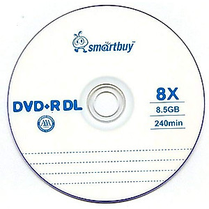 Smartbuy 150-disc 8.5GB/240min 8X DVD+R DL Logo Top Blank Media Record Disc + Black Permanent Marker