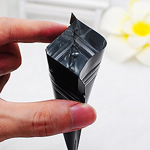 100 Glossy Black Two-Sided Aluminum Mylar Zip-Lock Flat Style Bags Outer Size 7.5x10cm (3x4")
