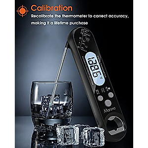 Meat Thermometer,Instant Read Meat Thermometer for Cooking, Fast & Precise Digital Food Thermometer with Backlight, Magnet, Calibration, and Foldable Probe for Deep Fry, BBQ, Grill, and Roast Turkey.