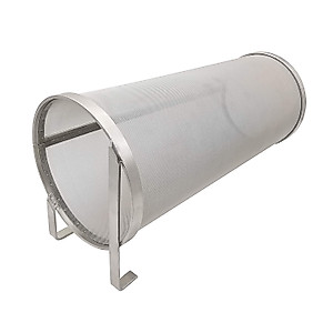 Hop Hopper Spider Strainer Basket Filter for Homebrew Hops Beer & Tea Brewing Bucket Fermenter Kettle, 304 Stainless Steel 300 Micron Mesh - 6" x 14"