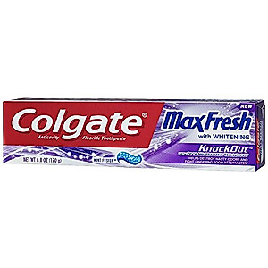 Colgate Max Fresh Toothpaste - KnockOut - With Odor Neutralizing Technology - Net Wt. 6 OZ (170 g) Per Tube - Pack of 4 Tubes