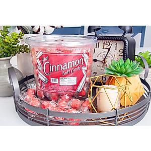 Stewart Old Fashioned Hot Cinnamon Flavored Pure Sugar Candy Puff Balls - Individually Wrapped Candy Snack, Fat-Free, Cholesterol-Free, Gluten-Free, Made in the USA - 27oz Tub