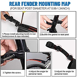 Bike Mudguard Set with 8M DIY Reflective Tape, 2 Parts-Universal Full Cover Thicken Widen Bicycle Fender Set, Front/Rear Mud Guards Fit for 20"/22"/24"/26" MTB Mountain Road Bike(Black)