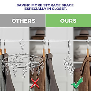 Qudamah Clothes Drying Rack Windproof Clothes Hangers with 8 Clips（3 Packs ）