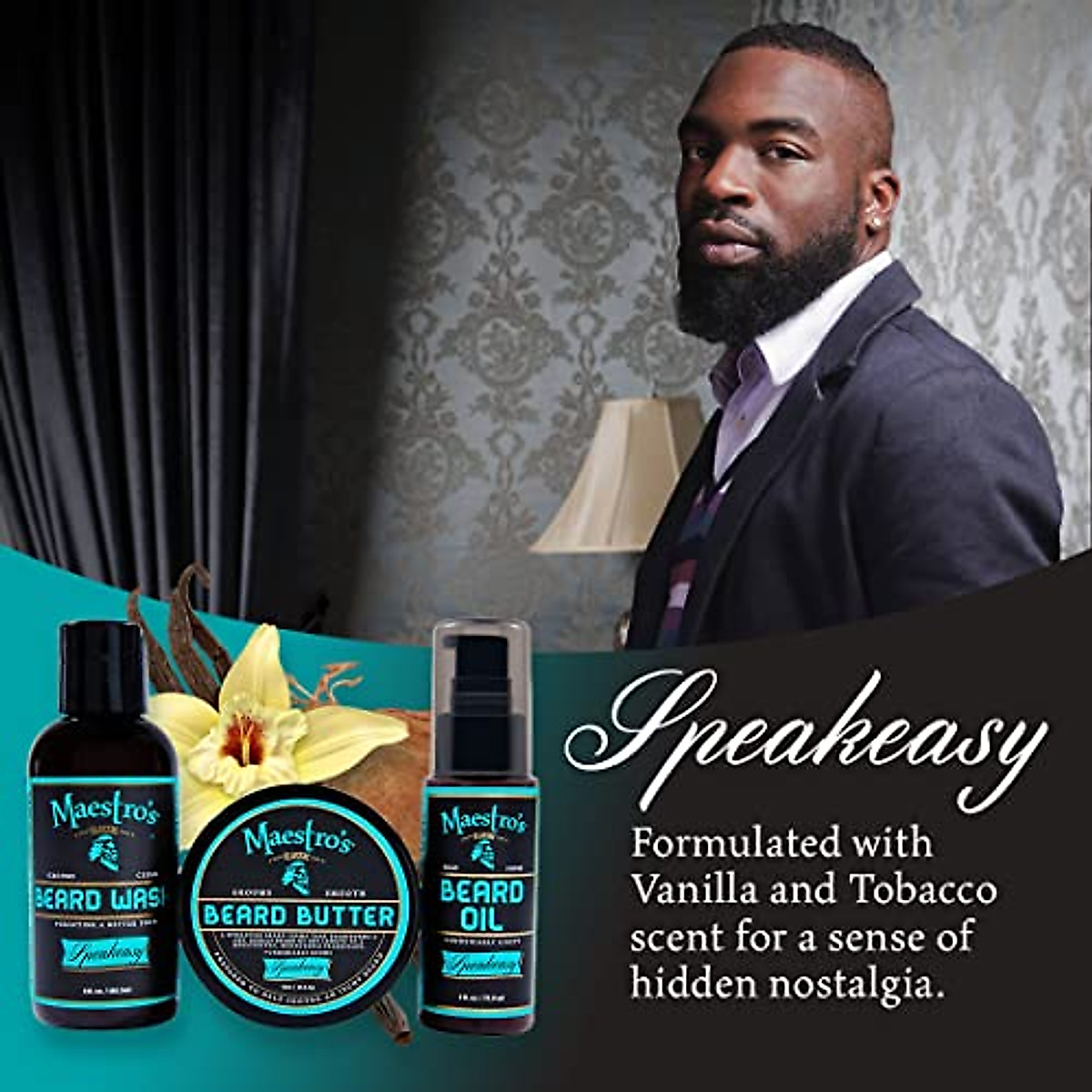 Maestro's Classic Blend Set with 2oz. Beard Oil- Speakeasy Blend
