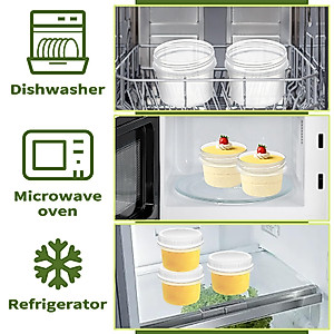 ISUSSER 10 Pack 8oz Reusable Small Plastic Containers with Screw Lids, Small Food Storage Freezer Containers, Deli Containers Stackable Food Storage Jars, Sauce Condiment Jars Lunch Box Accessories