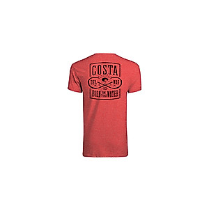 Costa Del Mar mens Fury Blend Short Sleeve Crewneck T Shirt, Red Heather, Large US