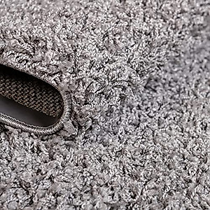 Unique Loom Solid Shag Collection Area Rug (8' x 10', Cloud Gray)