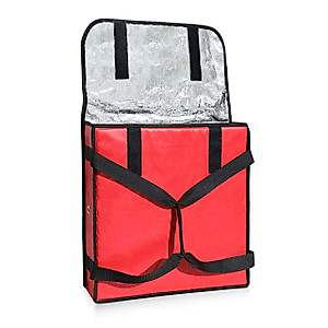 New Star Foodservice 50073 Insulated Pizza Delivery Bag, 18" by 18" by 5", Red