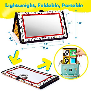 Epessa Baby Mirror Toys for Tummy Time, Newborn Infant Toys 0-6 6-12 Months, Baby Floor Mirror, Black and White High Contrast Baby Toys 0 3 6 9 Month Crawling Sensory Toy, Crib, Car Seat Essential