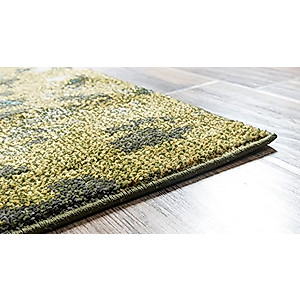 Unique Loom Jardin Collection Colorful, Vibrant, Abstract, Modern Area Rug, 5 x 8 ft, Green/Olive