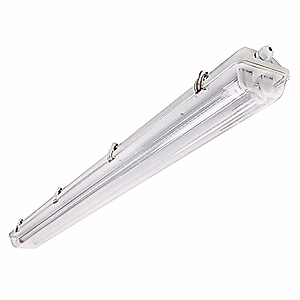 2 Lamp LED Vapor Proof Fixture 36W (100W Eq), 4700 Lm (130LM/w), 5000K (Daylight), UL & DLC, Clear Cover, Waterproof, IP65, 120-277v, Garage Lighting, Car Wash, Warehouse, Walk in Freezer
