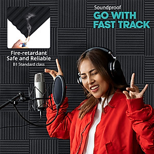 KLEXA Premium Sound Proof Foam Panels - 12 Pack (12x12x1") - Dense Sound Proofing Acoustic Panels - Sound Absorbing Panel - Noise Reduction, Echo Absorption - Studio Quality Acoustic Treatment