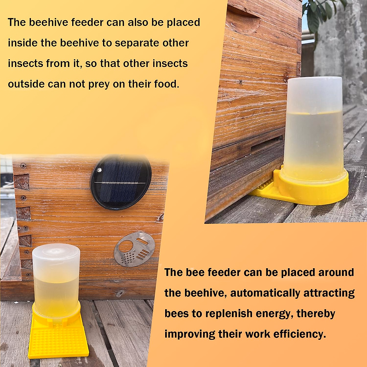 2 Pack Bee Watering Station Beekeeping Water Dispenser Perfect Beekeeping Drinking Beekeeper Tools (Yellow White)