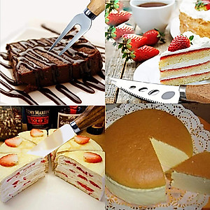 LGUIY 6-Piece Cheese Knife Set, Cheese Knives with Exquisite Box Cheese Slicer Cutters Fork Stainless Steel Slicer Wooden Handle Cheese Knife Gift Set