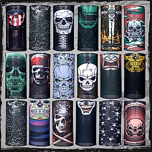 JaGely 30 Pieces Skull Neck Gaiters Scarf Elastic Sports Head Wrap Headband Seamless Halloween Bandana Face Mask for Women Men Riding Running Sports, 30 Styles