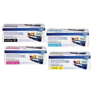 Genuine Brother TN-315 BK/C/M/Y High Yield Toner Cartridge 4 Pack PC, Personal Computer