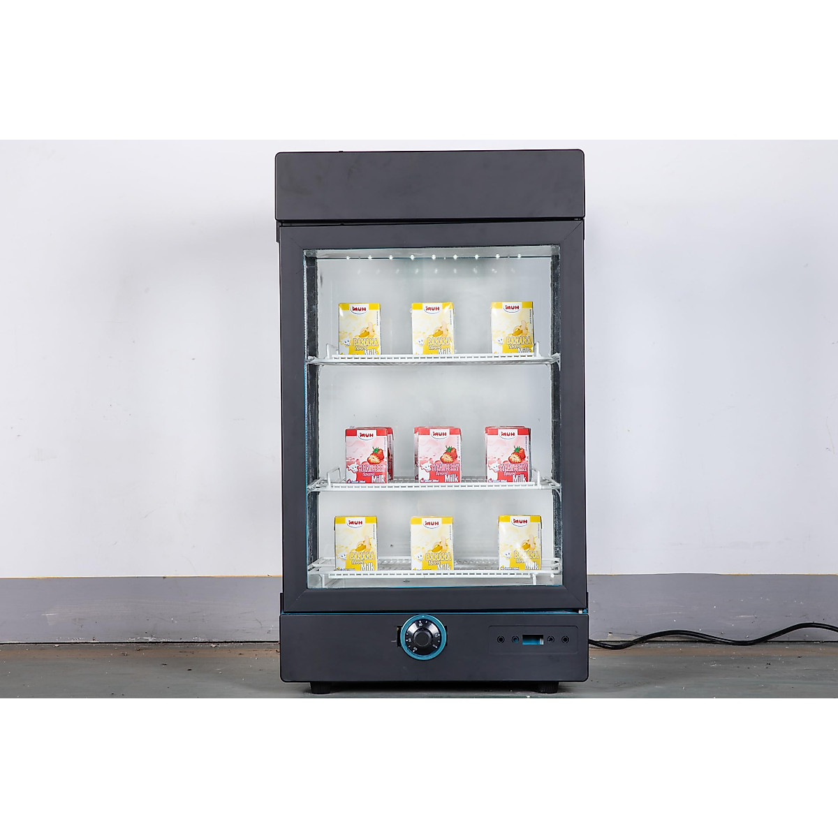 NAFCOOL 3-Shelf Electric Commercial Hot Box Food Warmer for Pizza/Pretzel, Countertop Heated Holding Cabinet, Warming Oven for Catering, w/Thermometer and Adjustable Thermostat