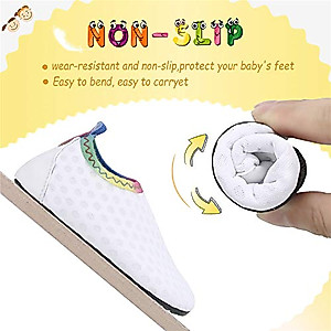 storeofbaby Baby Girls Summer Water Shoes Non Slip Lightweight Swim Beach Socks A-White