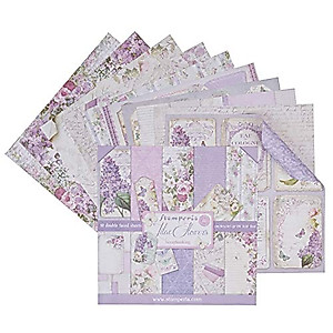 Stamperia International KFT Pack 10 sheets double face - Lilac, Multicoloured, 30.5 x 30.5 (12" x 12")
