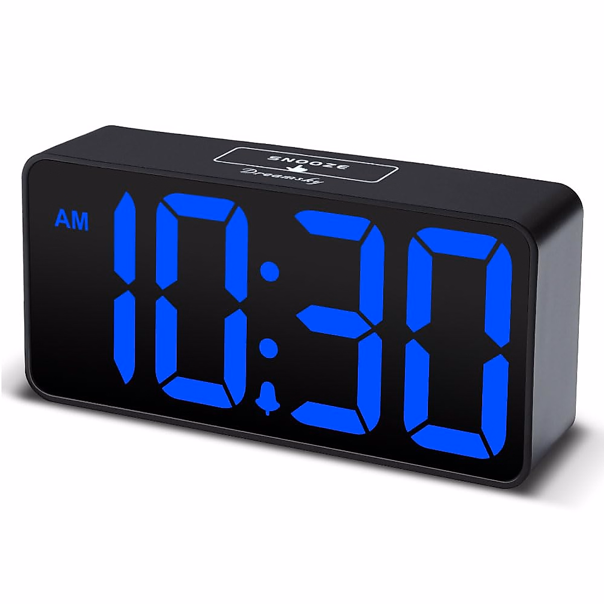 DreamSky Small Digital Alarm Clock for Bedroom, Large Big Numbers Display with Brightness Dimmer, Electric Bedside Desk Clock with USB Charging Port, Adjustable Alarm Volume, 12/24Hr, Snooze