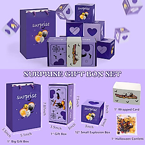 Halloween Surprise Gift Box Explosion, Happy Halloween Exploding Gift Box, Funny Money Box for Cash Candies Gift, for Kids Women Men Best Friend Girlfriend Wife Sister
