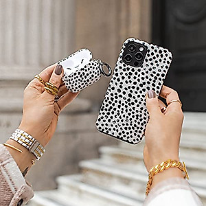 BURGA Airpod Hardcase Compatible with Apple Airpods PRO 2019 Charging Case, Black Polka Dots Pattern Nude Almond Latte Fashion Cute for Girls, Protective Hard Plastic Case