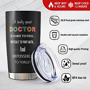 Qatdey Doctor Gifts Tumbler 20oz, Doctor Appreciation/Graduation Gifts for Men/Women, Retirement/Doctors Day Gift for Dr./MD Cup 1PC