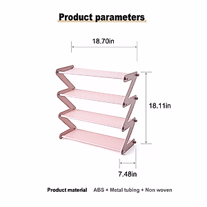BOOMWAY MAR 2 Packes Mini Shoe Rack, Organize Your Little One's Shoes with This Cute Z-Shaped Kids Shoe Rack!