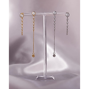 MILLA Dangle Earrings for Women - Cute Designer Earrings for Women Trendy Gold Chain Earrings & Sterling Silver Dangly Earrings (Round CZ / 14K Gold Plated)