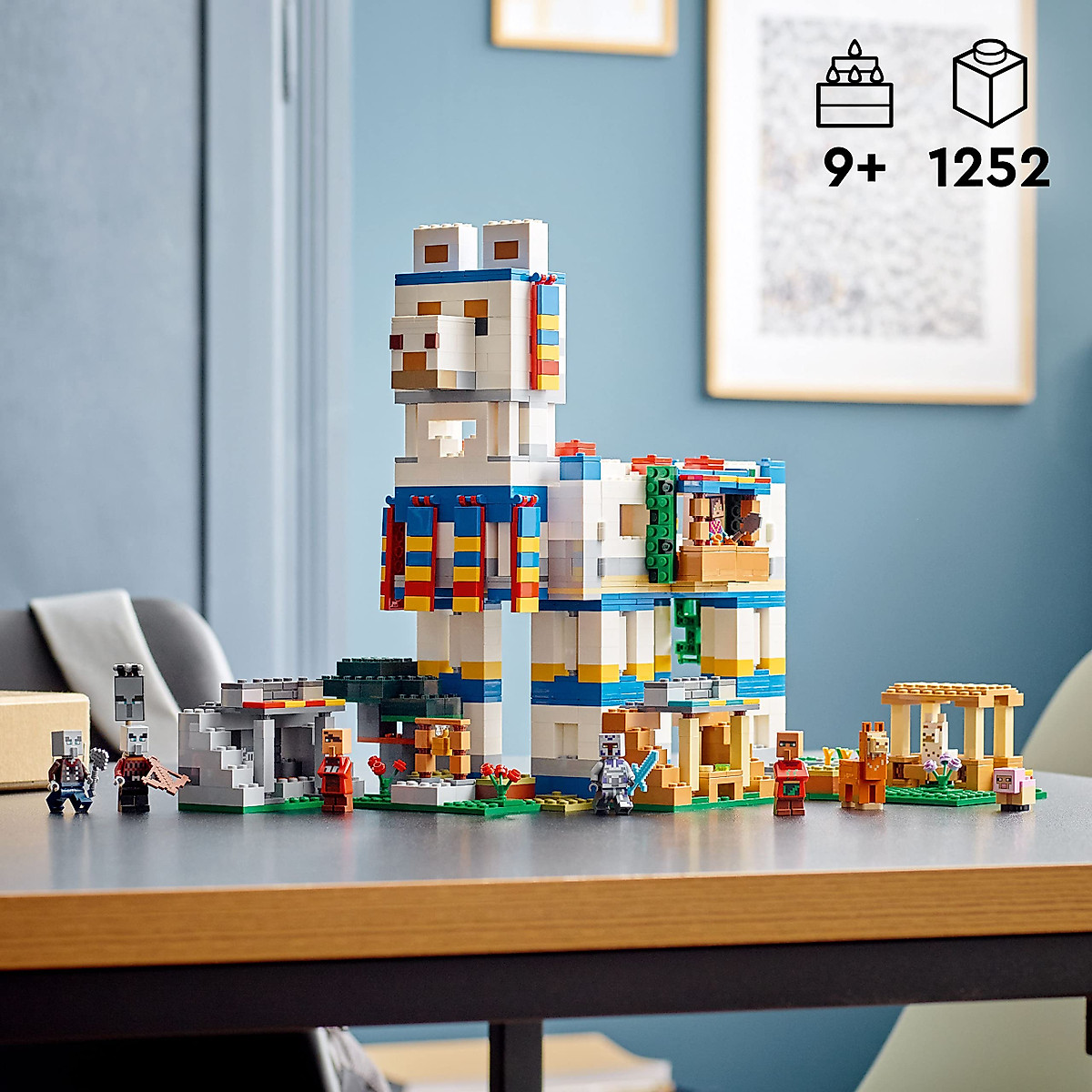 LEGO Minecraft The Llama Village Farm House Toy Building Set 21188, Minecraft Gift Idea for Kids, Boys, Girls Age 9+ Years Old, Create a Minecraft Village with 6 Customizable Buildings and Minifigures