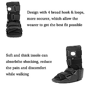 Jewlri Short Air Walker Fracture Boot Walking Protection Boot Inflatable with Aluminum Brackets for Broken Foot Fractures Sprains fits Left or Right Foot Ankle Medium