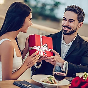 Valentine's Day Ribbons Heart Ribbons Craft Satin Overlocked Ribbons for Gift Wrapping Wedding Birthday Party Decorations DIY Supplies, 8 Rolls x 5 Yards, Total 40 Yards