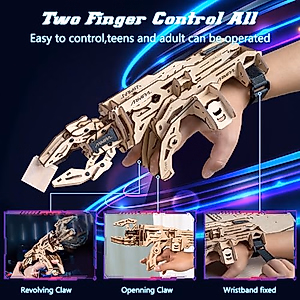 COWVTUJ ARMPAL Mechanical Claw Model Kit 3D Wooden ClawBot Puzzle for Adults and Teens Self-Assembly Robot Arm Building Kits to Build Laser-Cut Wooden Puzzle Mechanical Toy Realistic Robot Toy Gifts