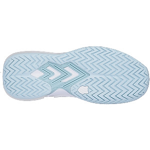 K-Swiss Women's Ultrashot 3 Tennis Shoe, White/Blue Glow, 8.5 M