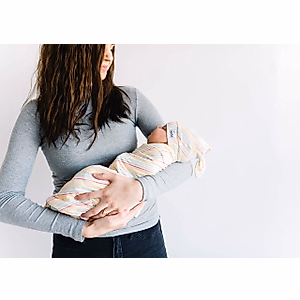 Large Premium Knit Baby Swaddle Receiving Blanket "Rainee" by Copper Pearl