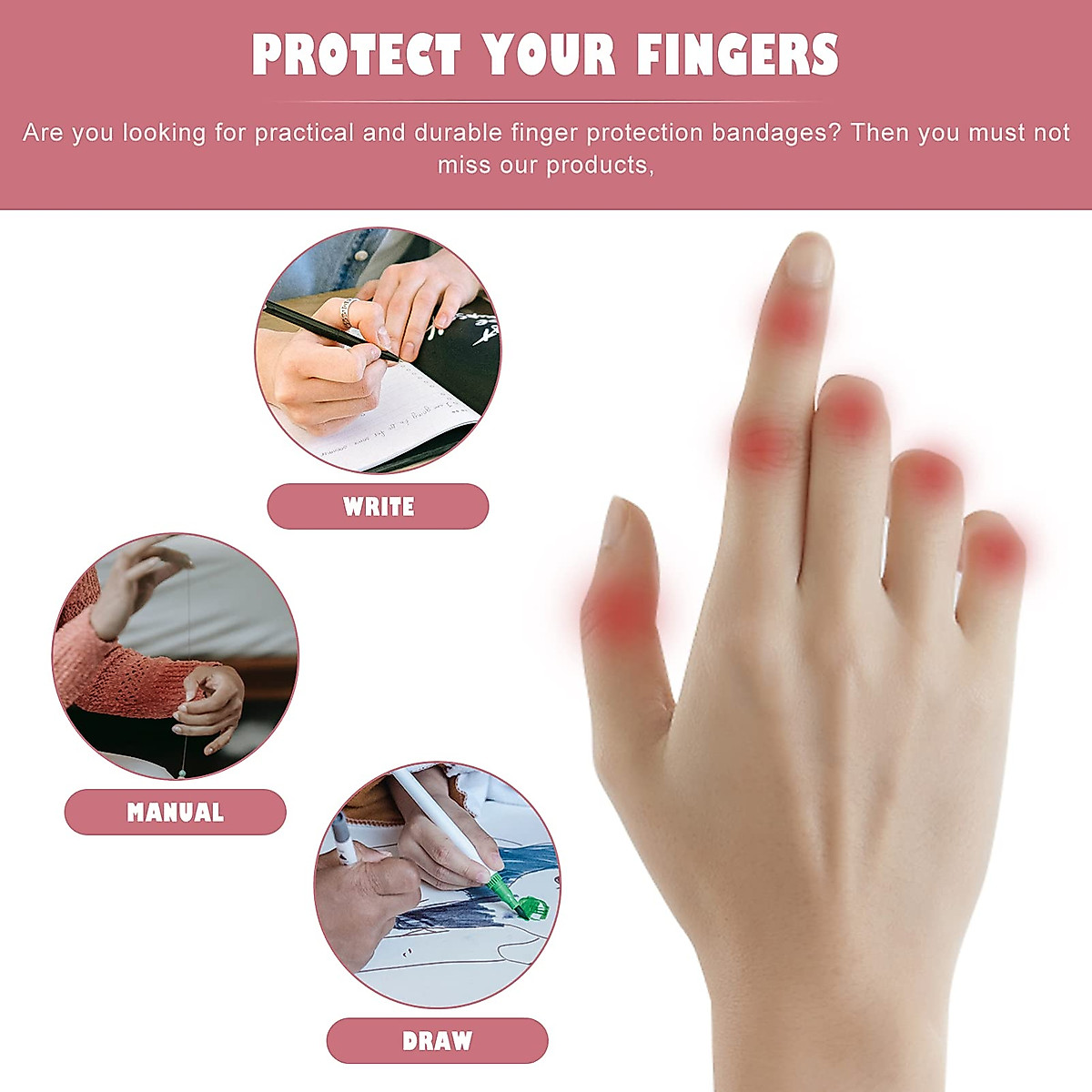 12pcs Finger Goon Tape Outdoor Tape Elastic Self Adherent Wrap Finger wrap Support Gauze Tape Self-Adhesive Tapes for Finger Wristband Finger Guard Non-Woven Fabric Student