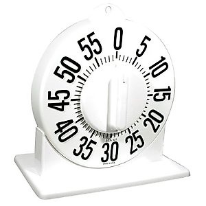 Tactile Short Ring Low Vision Timer with Stand - White Dial