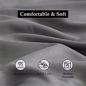 KM Standard Pillowcase Set of 2 Dark Gray, Bed Pillow Covers, Ultra Soft (20 x 30) Inches, Solid Pillowcases with Open Closure, Machine Washable Dark Grey