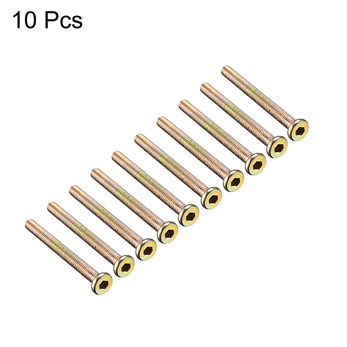 uxcell M6x60mm Furniture Bolt Hex Socket Drive Round Head Screw Zinc Plated 10pcs