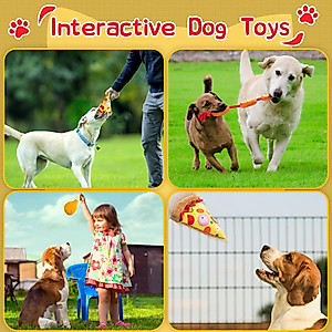 Squeaky Toys for Dogs – Fun Interactive Food-Themed Set，Pizza，Drumstick，and Sausage Rope，Durable Tug Toy and Chew Toy，Ideal for Small & Medium Dogs and Strong Chewer，Safer Non-Toxic Materials