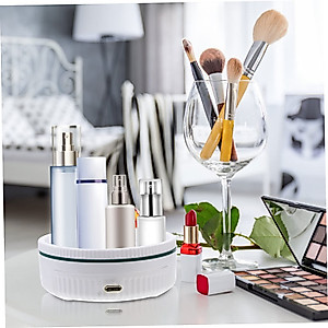 Zerodeko Rotating Spice Rack Kitchen Holder Makeup Holder Round Rotating Organizer Tray Cabinet Organizer Plastic Serving Tray Kitchen Seasoning Holder White pp to Rotate Desktop Food
