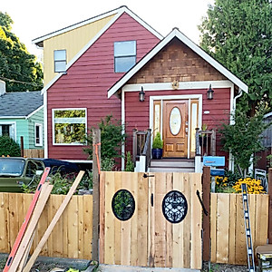 2 Pack 14 Inch Heavy Duty Self Closing Fence Gate Spring, Adjustable Automatic Gate Closure Hardware for Outdoor Wooden Gate and Vinyl Fence, Carbon Steel with Black Powder Coating, by GENHAKON