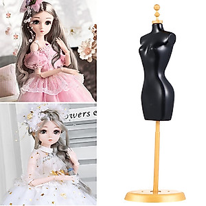 Healifty 8pcs Doll Dress Form Model Mini Mannequin Dress Form Cloth Gown Clothing Demountable Display Stand Small Mannequin Model Supports for Dollhouse Display Holder Toy Black