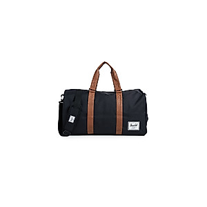 Herschel Novel Duffel Bag, Black/Tan Synthetic Leather, Classic 42.5L