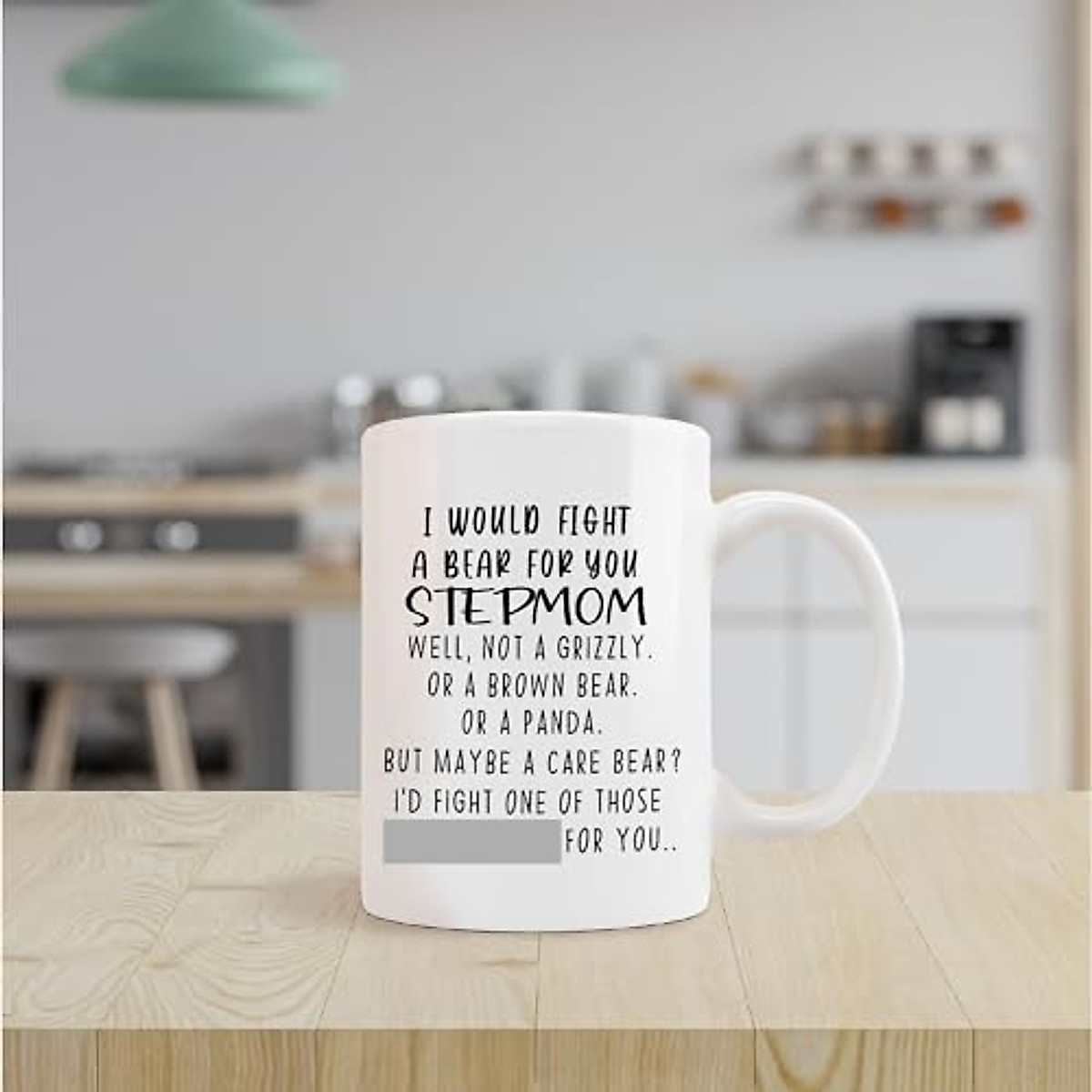 kunlisa Best Stepmom Gift Mug Cup,I Would Fight a Bear for You Stepmom Ceramic Mug-11oz Coffee Milk Tea Mug Cup,Stepmom Stepmother Mother-in-Law Birthday Mother's Day Gifts from Stepdaughter Stepson