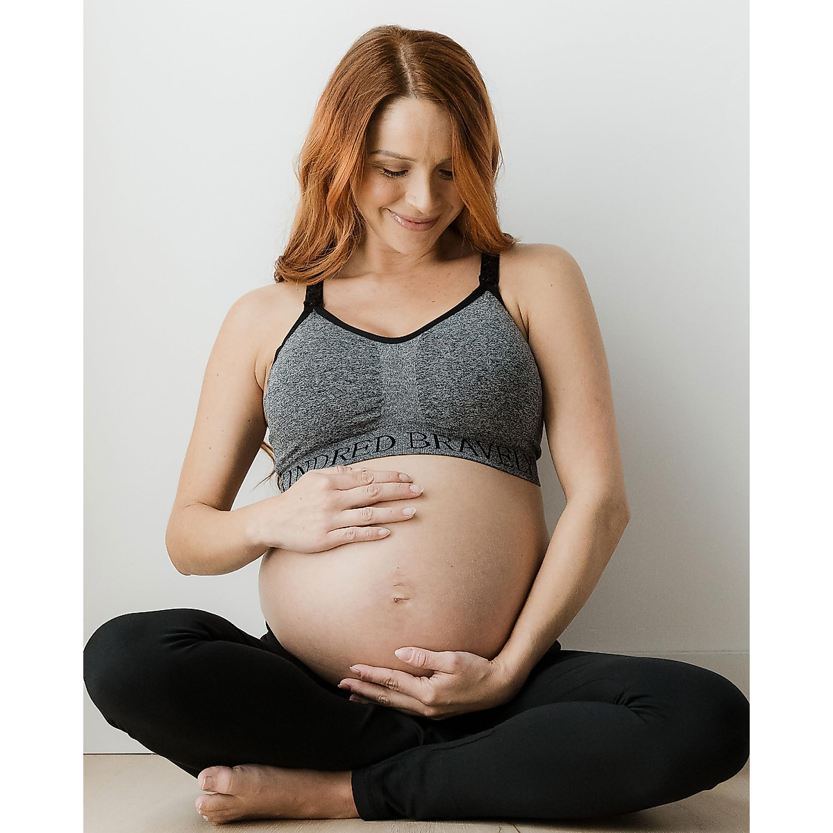 Kindred Bravely Sublime Nursing Sports Bra for Breastfeeding | Maternity Bras for Pregnancy, Nursing Bras for Breastfeeding (Grey Heather, Large)