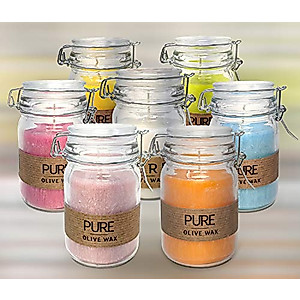 HYOOLA Pure Natural Jar Candles - 100% Olive Wax Candles in Glass - Paraffin Free Vegan Candle - Lime Green