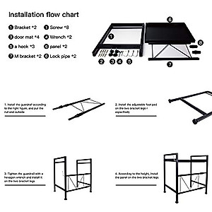 TAGLINES Expandable Metal Microwave Oven Rack Shelf Kitchen Supplies Tableware Storage Carbon Stainless Steel Counter Rice Cooker Stand Contains 2 Tiers with 3 Hooks Black